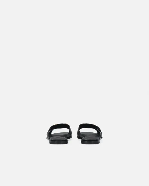 Pinko Love Birds Cut-out Flat Sandals - Black