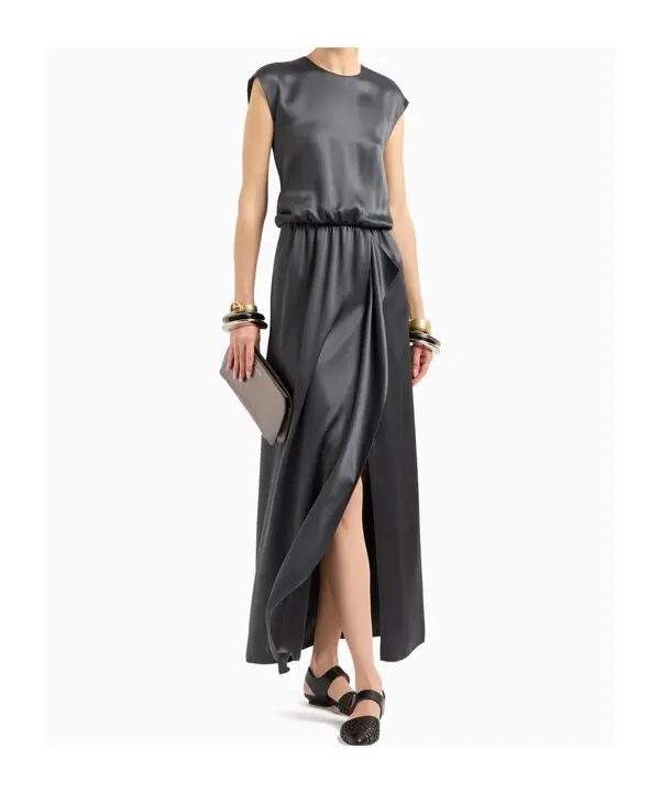 Giorgio Armani Sleeveless Satin Maxi Dress