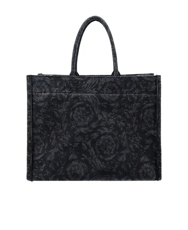 Versace Athena Barocco Jacquard Large Tote Bag - Black