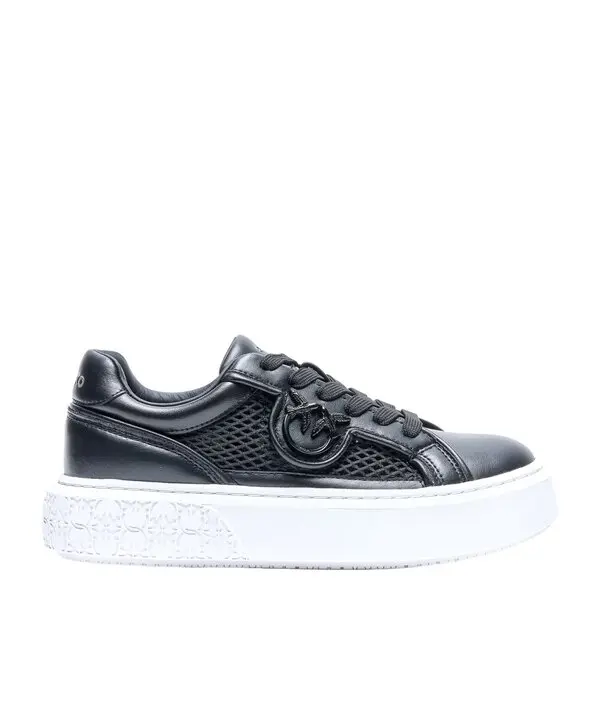 Pinko Yoko Appliqué Platform Lace-up Sneakers - White