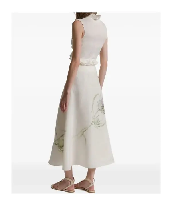 Alberta Ferretti Sleeveless Ruffled Blouse - White