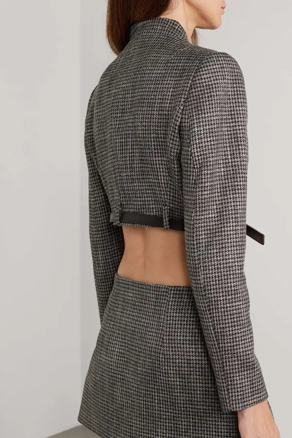 Coperni Checked Cropped Jacket With Belt Detail