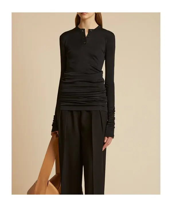 Khaite Long-sleeved Button T-shirt