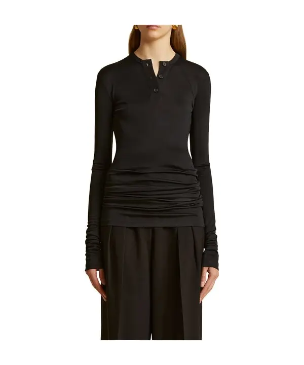 Khaite Long-sleeved Button T-shirt
