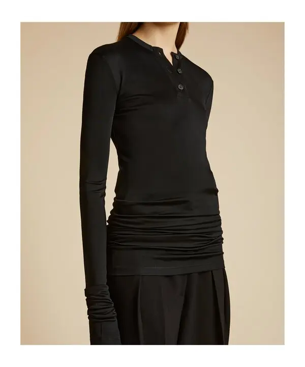 Khaite Long-sleeved Button T-shirt