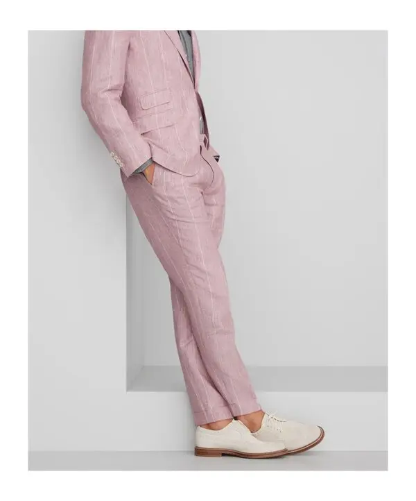 Brunello Cucinelli Pinstripe Tapered Linen Chinos