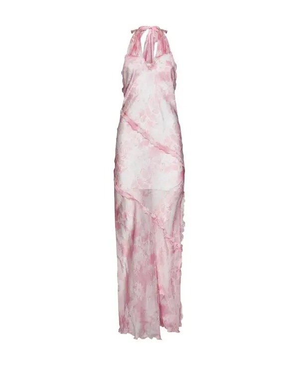 MSGM Sleeveless Sheer Ruffle-detailed Maxi Dress