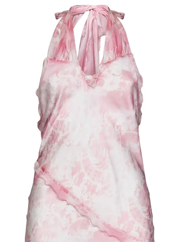 MSGM Sleeveless Sheer Ruffle-detailed Maxi Dress