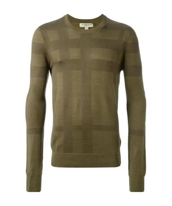 Burberry Checkered Detail Pullover - Green