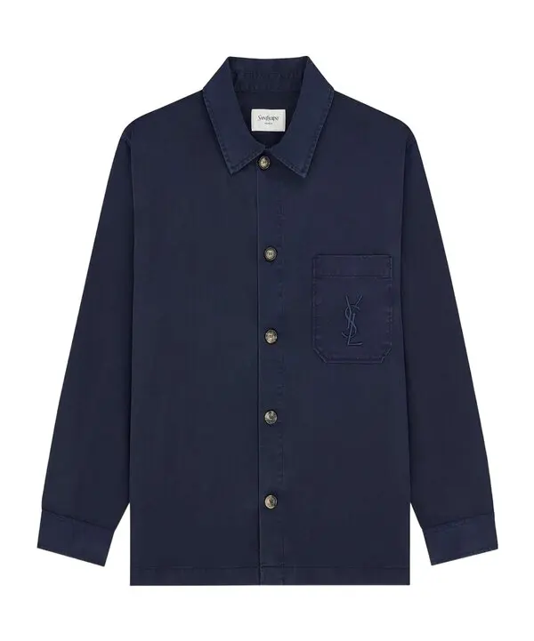 Saint Laurent Cassandre Button-up Overshirt - Black