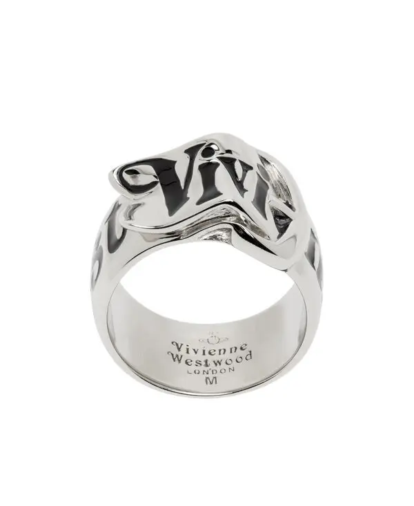 VIVIENNE WESTWOOD Silver Tone Logo Ring - White
