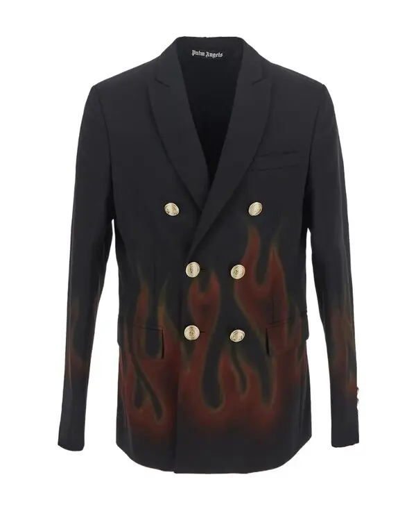 Palm Angels Burning Double-breasted Blazer