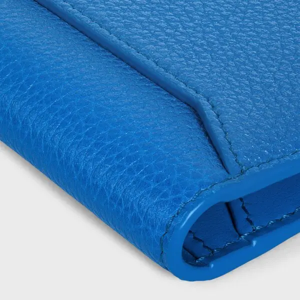 Celine Vertical Card Holder In Grained Calfskin