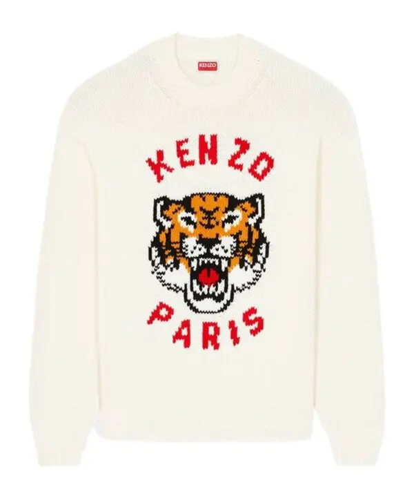 Kenzo Lucky Tiger Knitted Jumper - White
