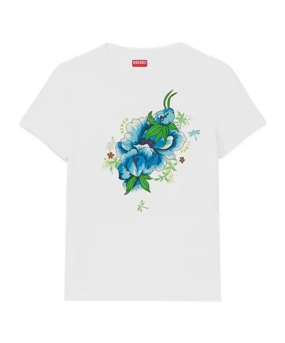 Kenzo Peonies Printed Crewneck T-shirt - White