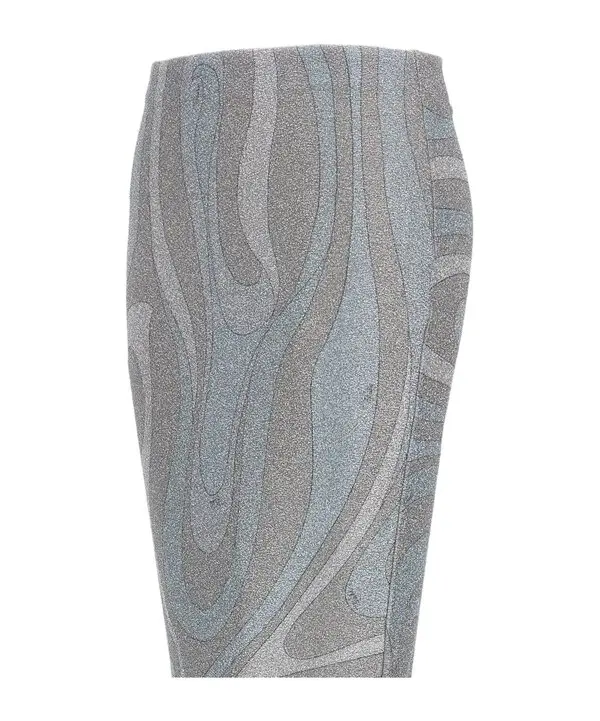Emilio Pucci Marmo-print Midi Skirt - Gray