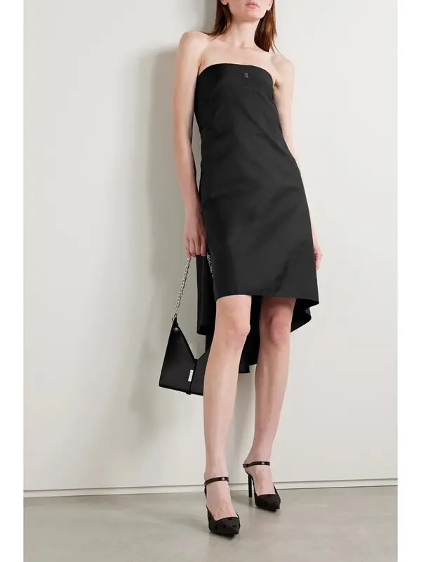 Givenchy Asymmetrical Sleeveless Dress With Logo Motif Plaque