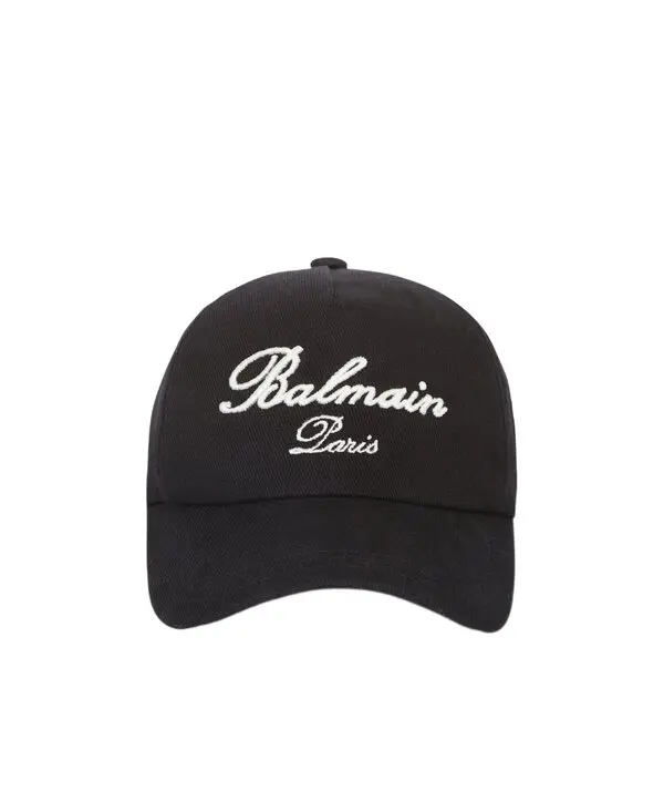 Balmain Logo Signature Baseball Cap - Black
