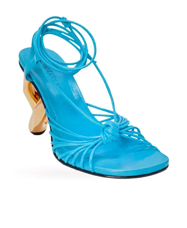J.W.ANDERSON Logo High-heeled Sandals With Chain Detail - Blue