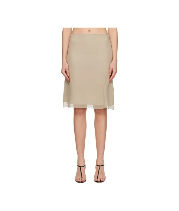 TOTEME Semi-sheer Chiffon Midi Skirt With Eyelet Details