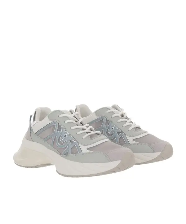 Pinko Logo Detailed Lace-up Sneakers - White