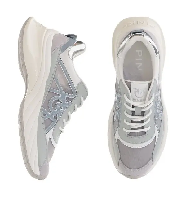 Pinko Logo Detailed Lace-up Sneakers - White