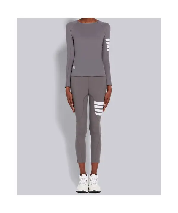 Thom Browne 4-bar Compression Long Sleeve Top - Medium Gray