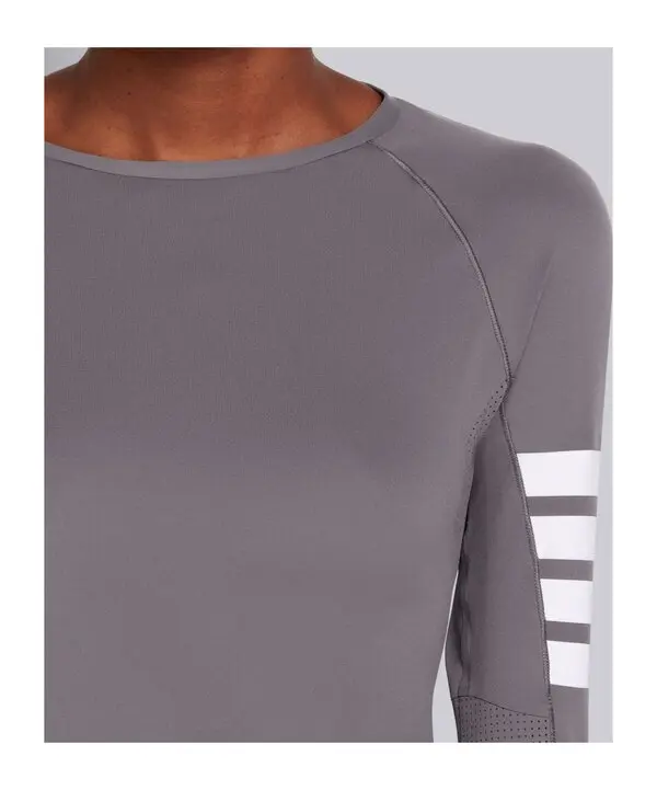 Thom Browne 4-bar Compression Long Sleeve Top - Medium Gray