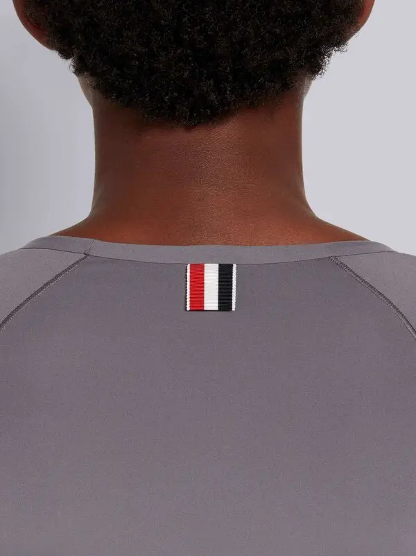 Thom Browne 4-bar Compression Long Sleeve Top - Medium Gray