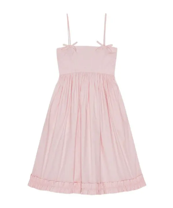 GANNI Strappy Midi Dress With Bow Details - No