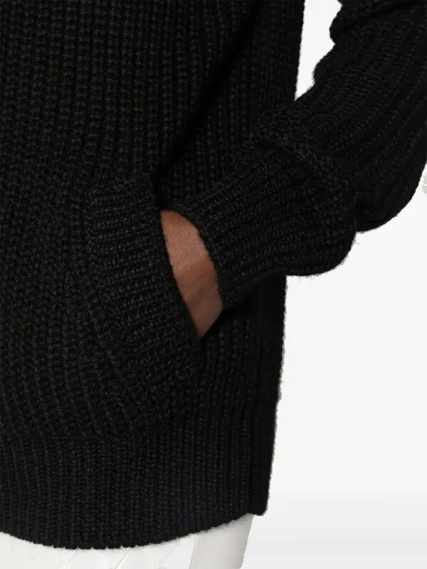 Prada Enamel Triangle Zip-up Cardigan