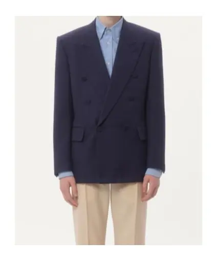 Valentino Garavani Double-breasted Long-sleeved Blazer - Indigo