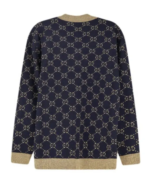 Gucci V-neck Button-up Cardigan With Gg Monogram