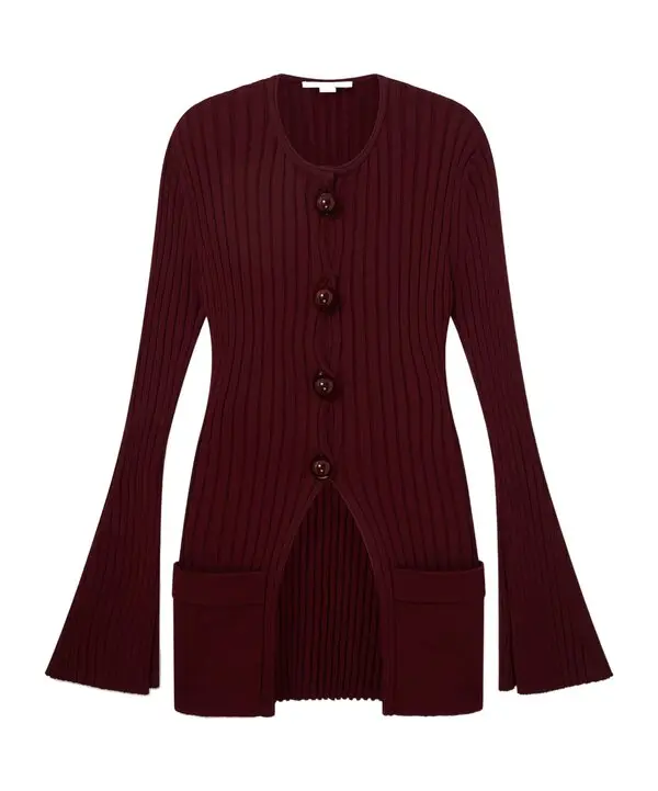 Stella McCartney Knitted Buttoned Cardigan - Bordeaux