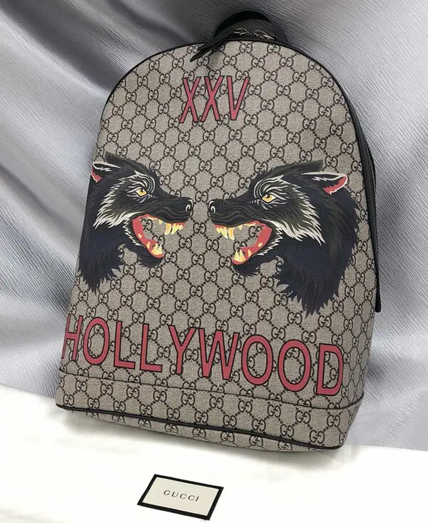 Gucci Wolf Head Printed Backpack