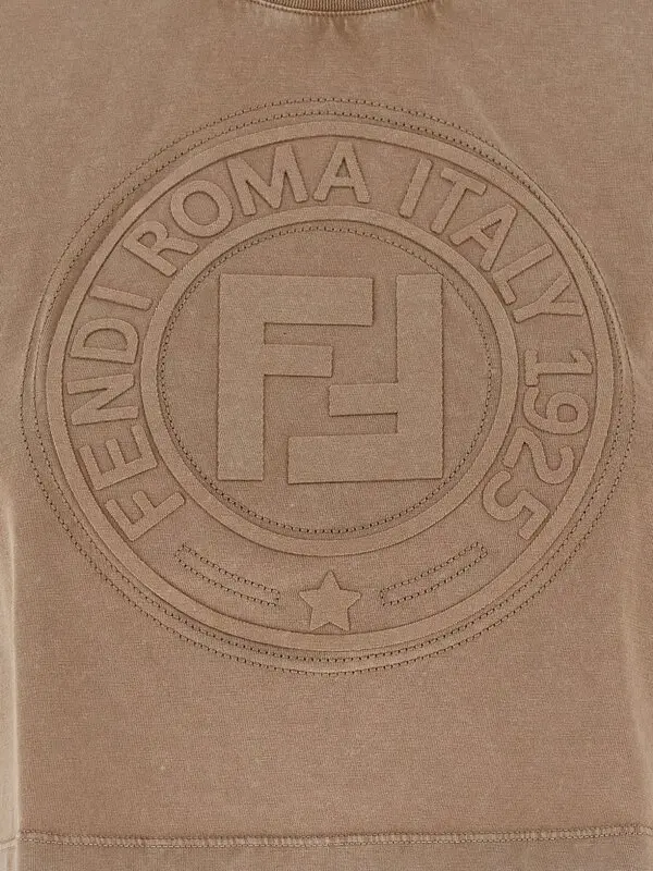Fendi Logo Detailed Cropped T-shirt