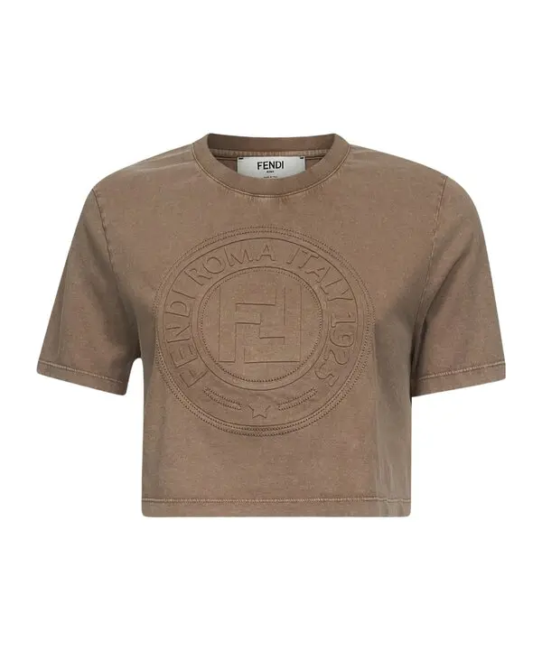 Fendi Logo Detailed Cropped T-shirt - No