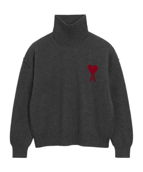 Ami De Coeur Turtleneck Knitted Jumper - Black