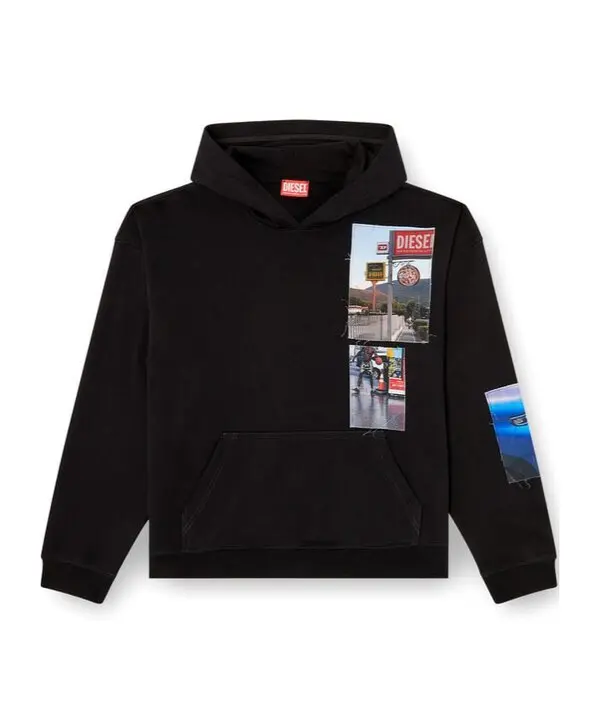DIESEL® Patchwork Print Hoodie