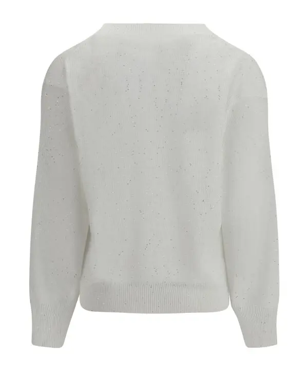 Brunello Cucinelli V-neck Knitted Jumper With Ribbed Details - No