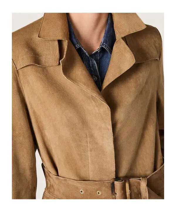 GOLDEN GOOSE Belted Waist Trench Coat - Sand-colored