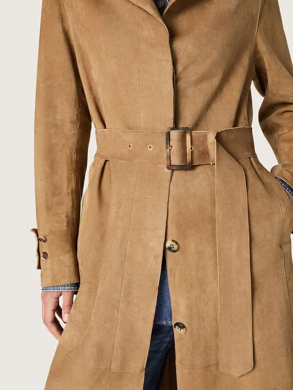GOLDEN GOOSE Belted Waist Trench Coat - Sand-colored