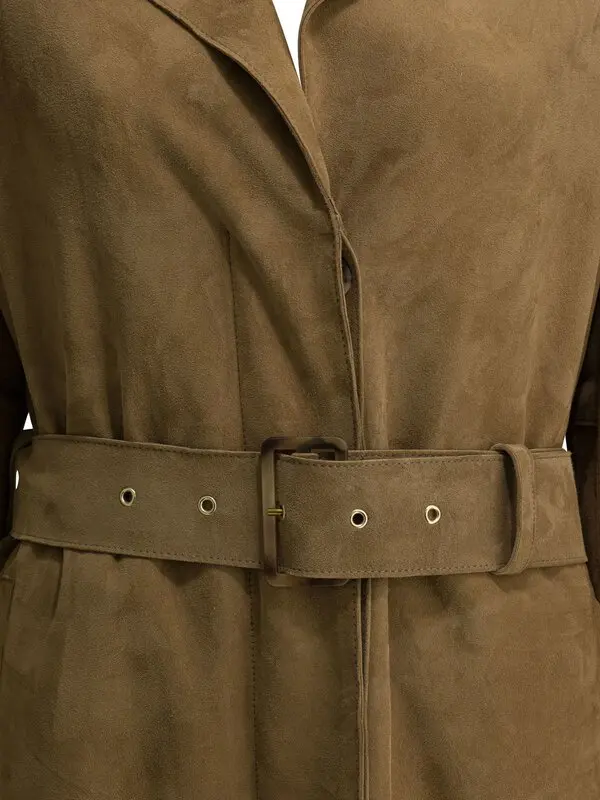 GOLDEN GOOSE Belted Waist Trench Coat - Sand-colored