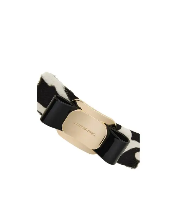 FERRAGAMO Vara Bow Zebra Print Hairclip