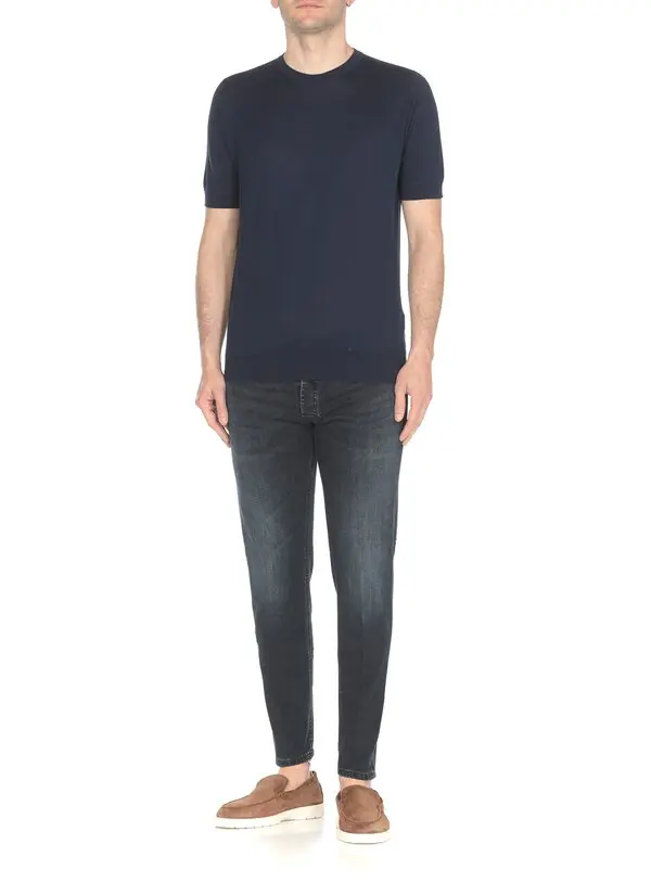 John Smedley Kempton Crew-neck T-shirt - Blue