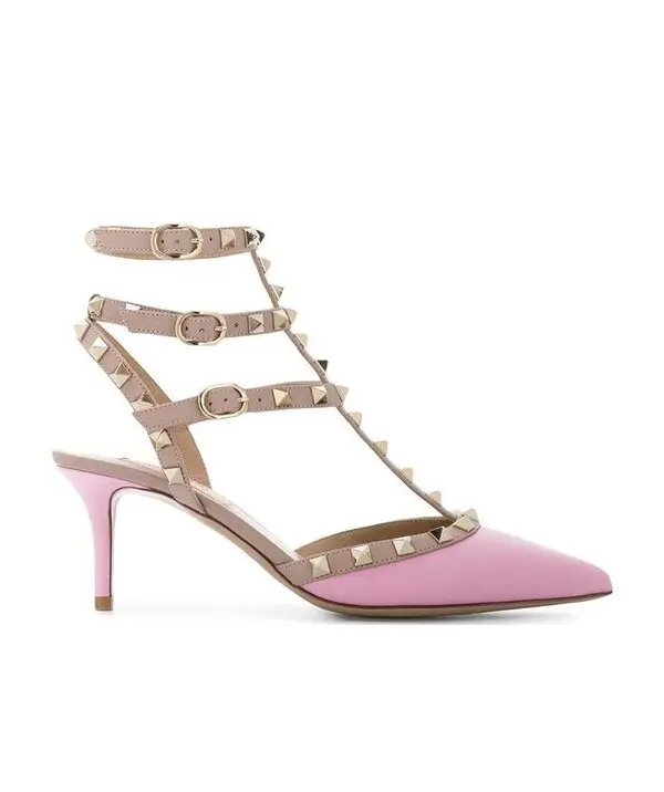 Valentino Garavani Rockstud 65mm Caged Pumps - Nude