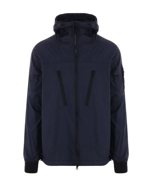 Stone Island Zip-up Hooded Jacket - Blue