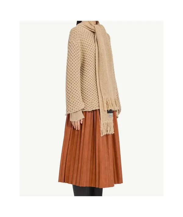 MAISON MARGIELA Wool-blend Knit Cardigan With Integrated Scarf