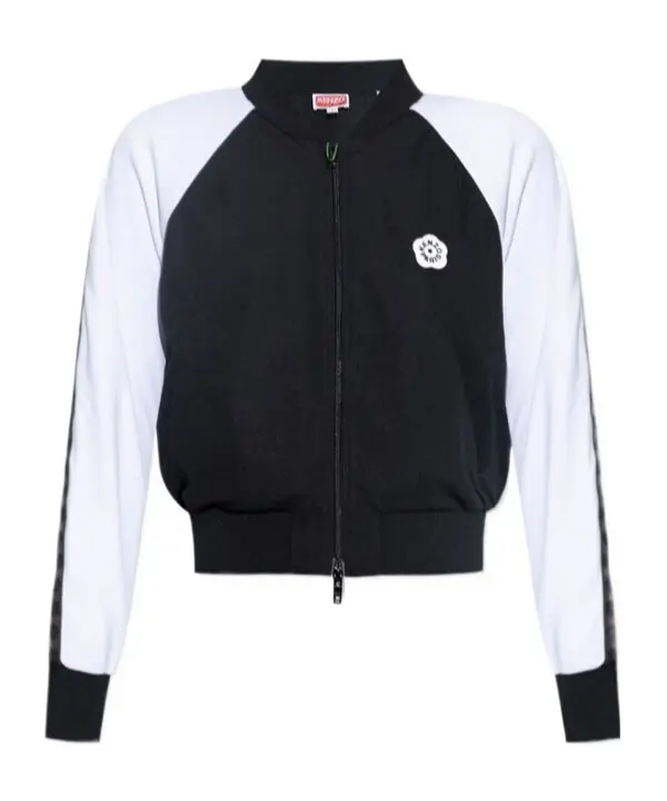 Kenzo Logo Embroidered Zip-up Sweatshirt