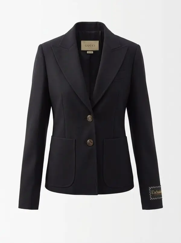 Gucci Single-breasted Blazer With Patch Detail